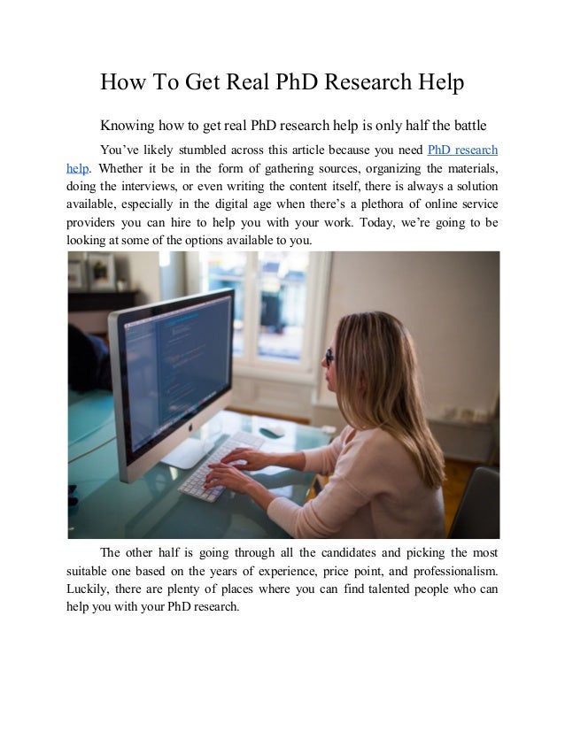 How To Get Real PhD Research Help How To Get Real PhD Research Help