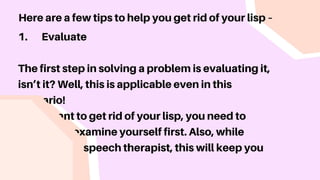 How to get rid of a lisp in adults | PPT