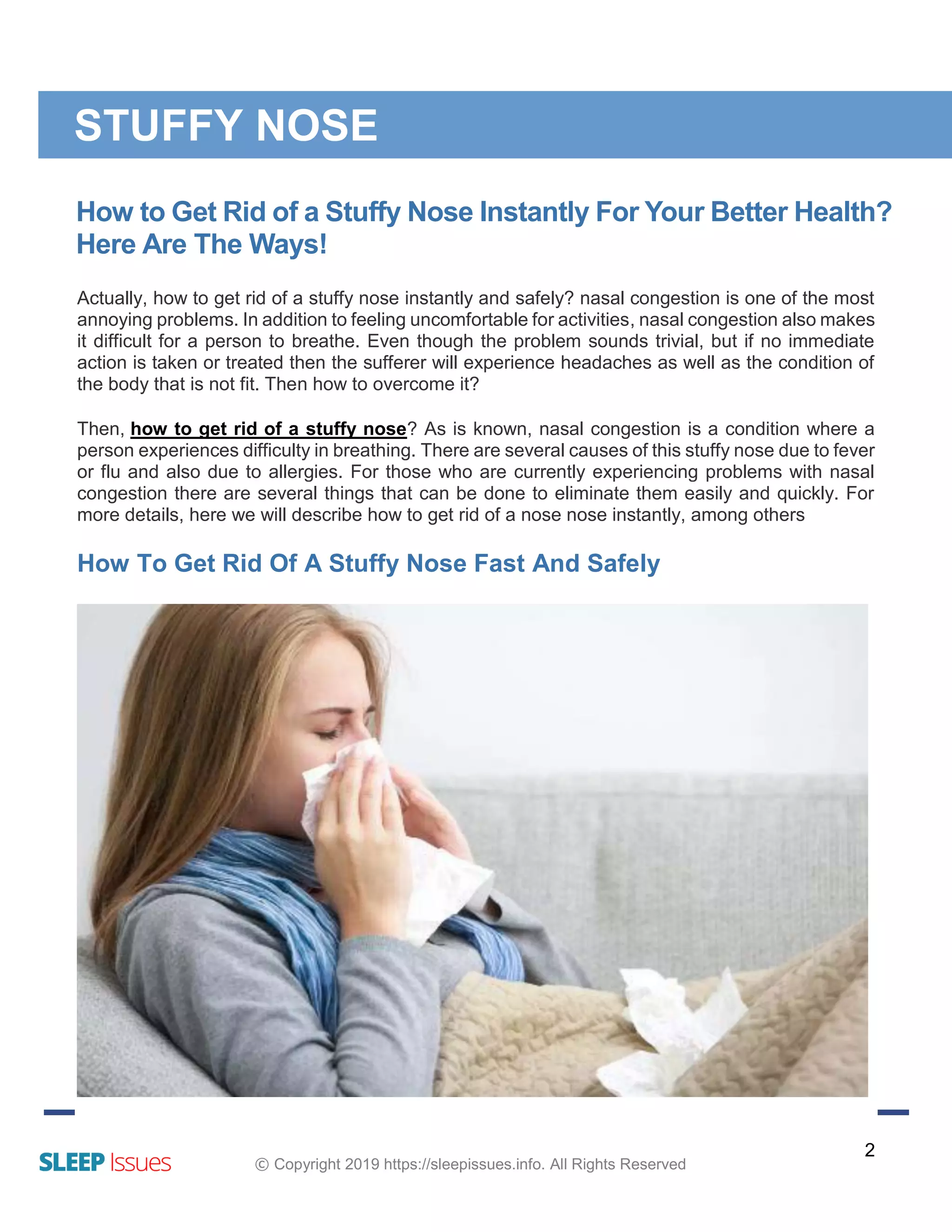 How to get rid of a stuffy nose instanly | PDF