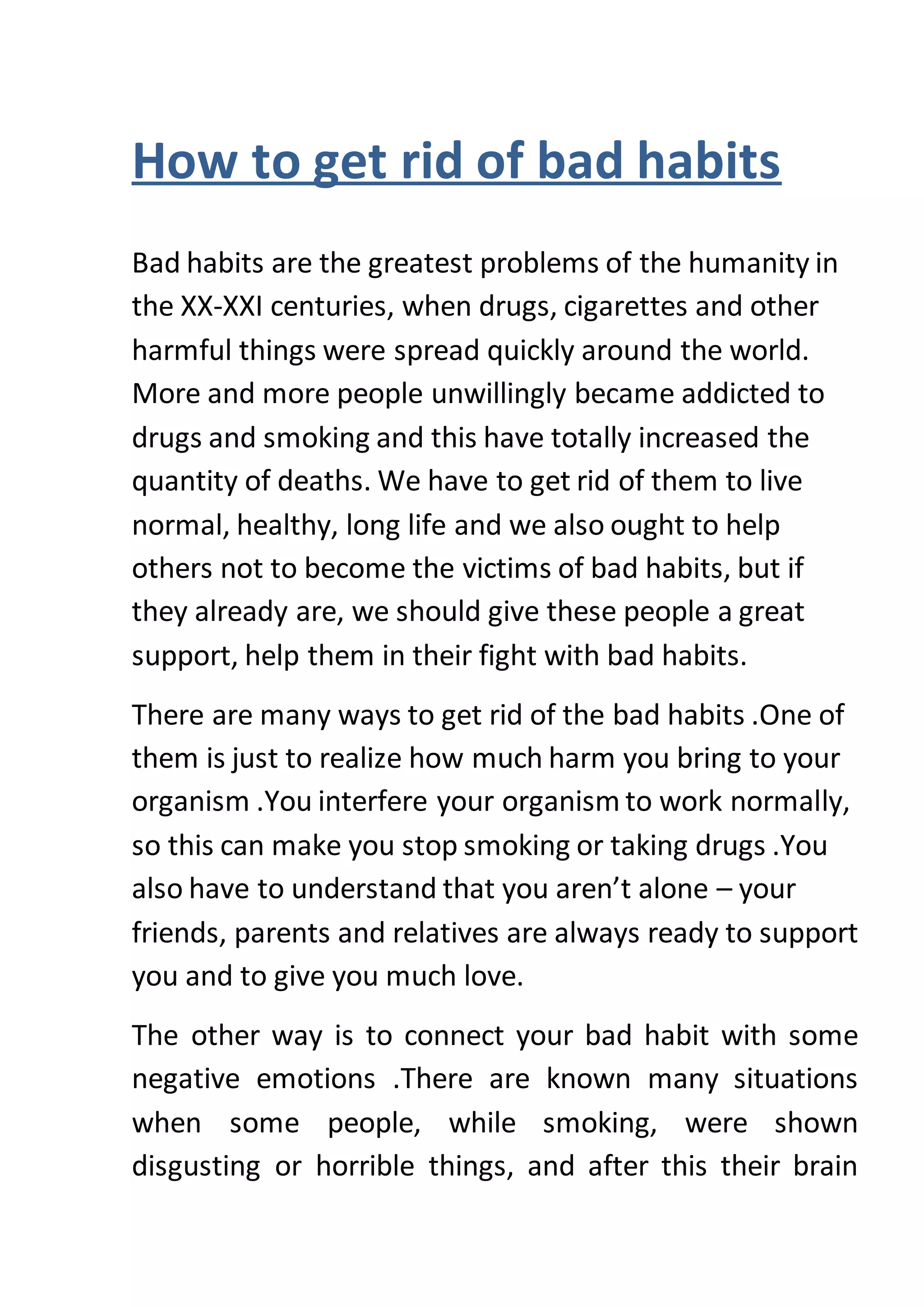 How to get rid of bad habits | DOCX