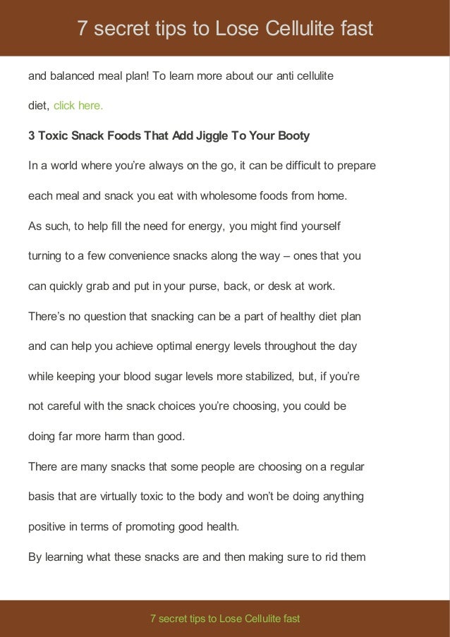 Effective Anti Cellulite Diet Plan - trackermyweb