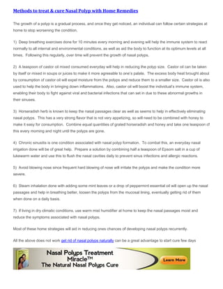 How to get rid of nasal polyps naturally | PDF