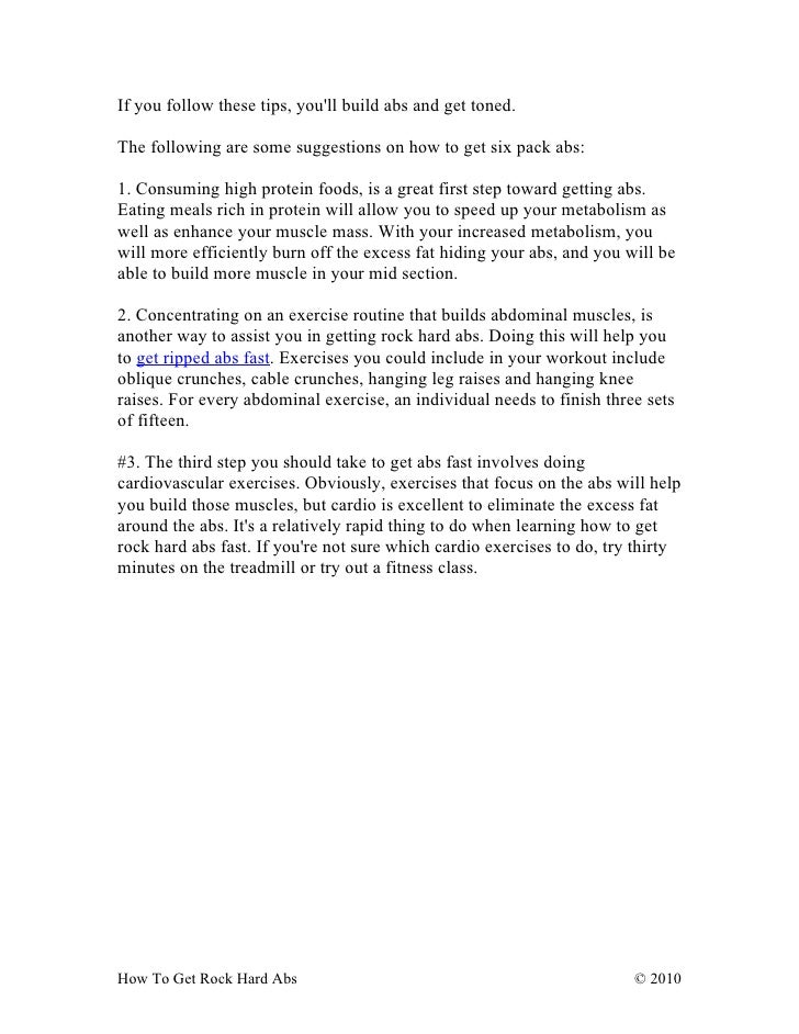 How To Get Rock Hard Abs Fast