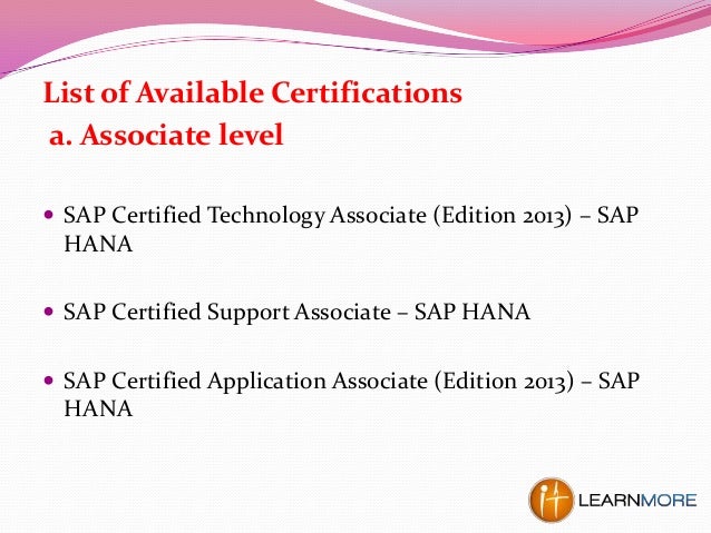 How to get SAP HANA Certification