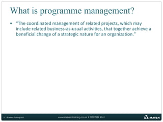 How to get started - managing a programme | PPT