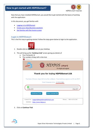 How to get started with HDPOS Smart | PDF