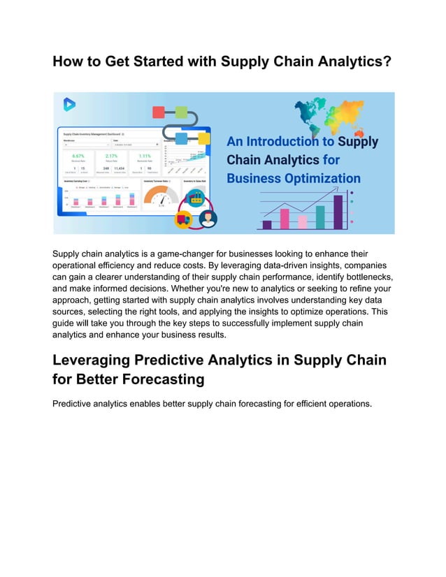 Essential Steps to Start Using Supply Chain Analytics Effectively | PDF