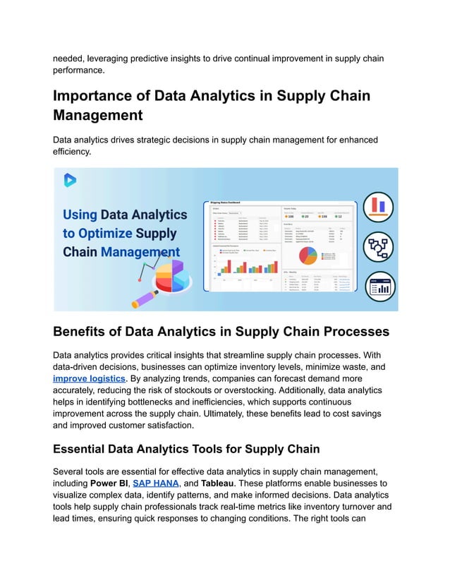 Essential Steps to Start Using Supply Chain Analytics Effectively | PDF