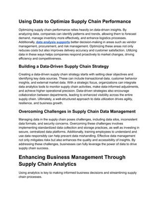 Essential Steps to Start Using Supply Chain Analytics Effectively | PDF