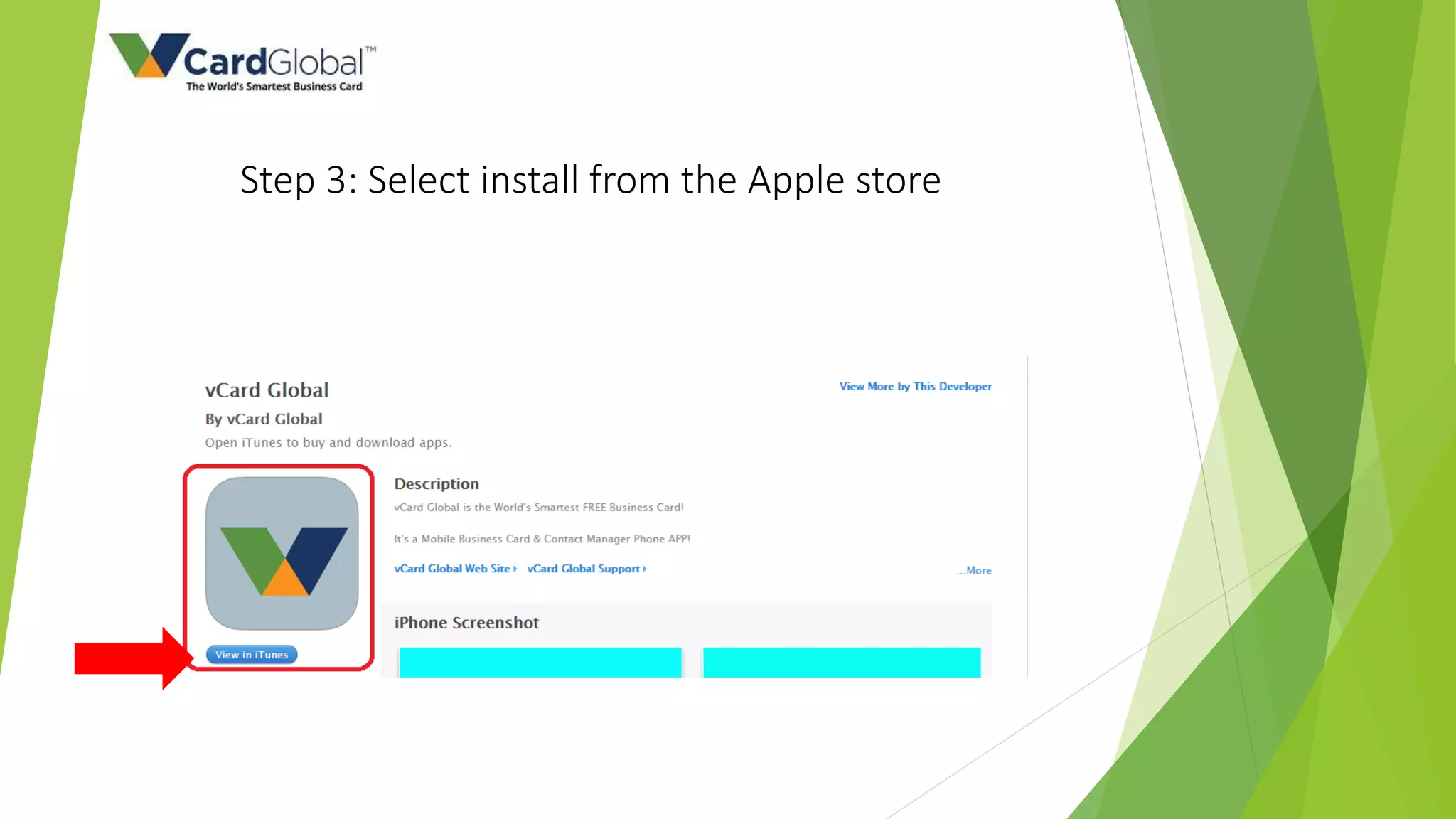 How to get the v card app on your phone | PPT | Free Download