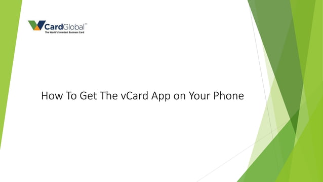How to get the v card app on your phone | PDF