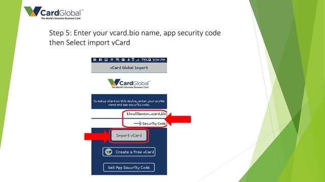 How to get the v card app on your phone | PDF