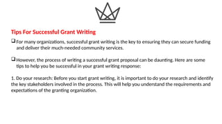 How To Get Your Grant Writing Efforts Funded | PPTX