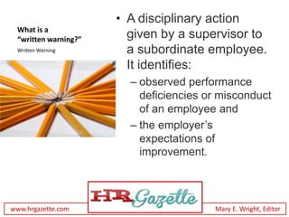 How To Give A Written Warning to an Employee (With Form) | PPT