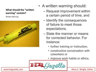 How To Give A Written Warning to an Employee (With Form) | PPT