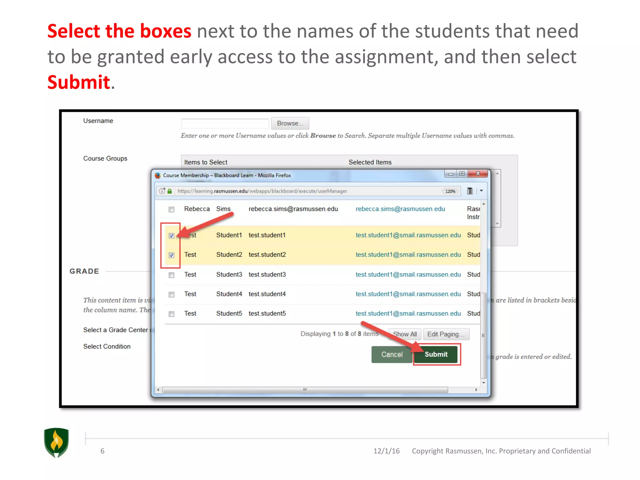 How to grant early access to assignments in Blackboard Learn | PDF