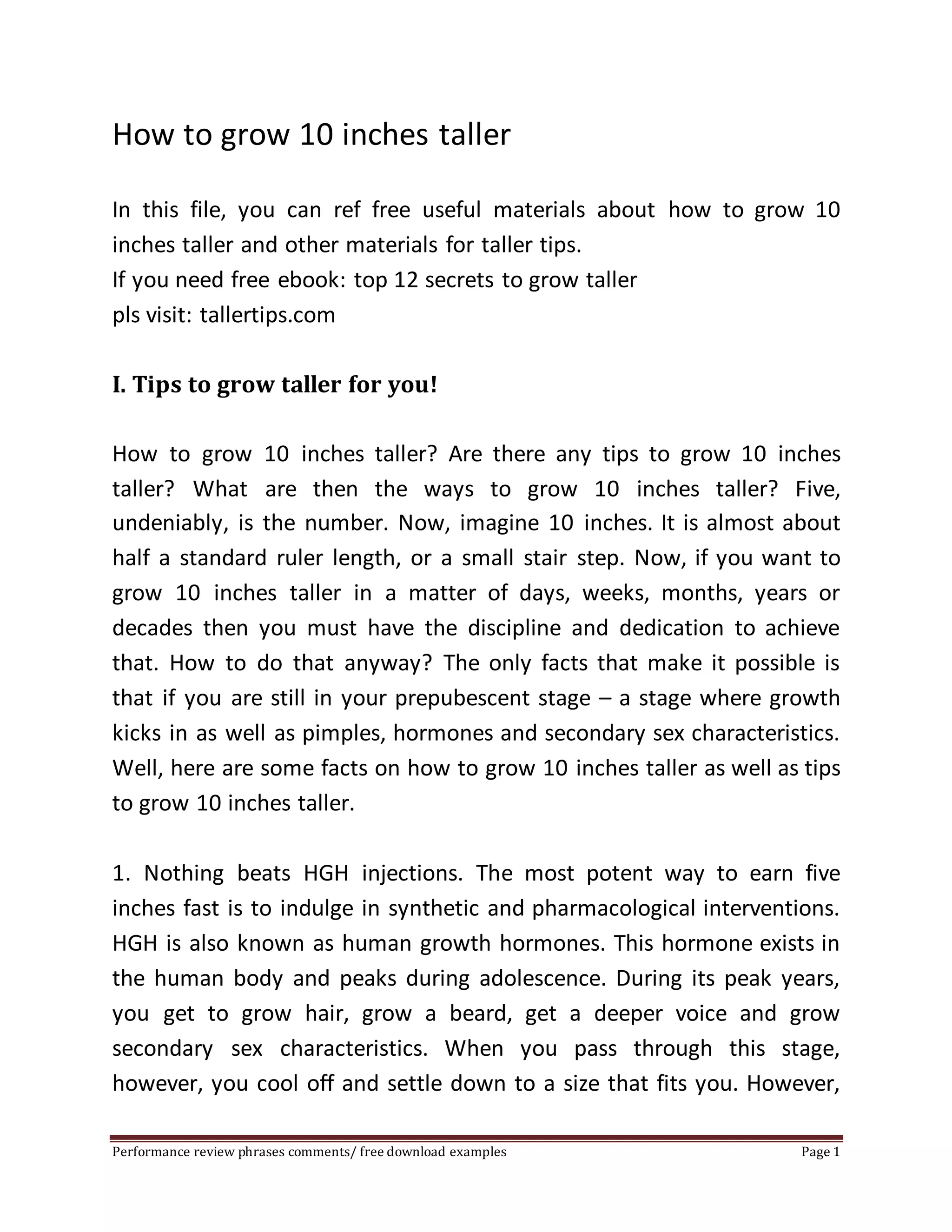 How to grow 10 inches taller | DOCX