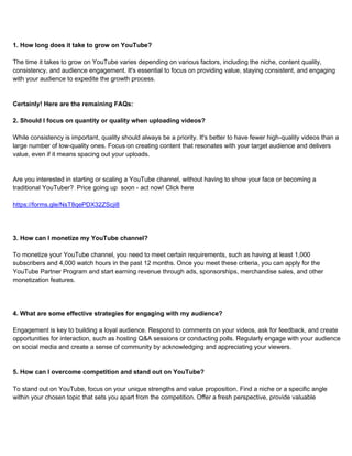 How to Grow on YouTube: Essential Tips for Success | PDF