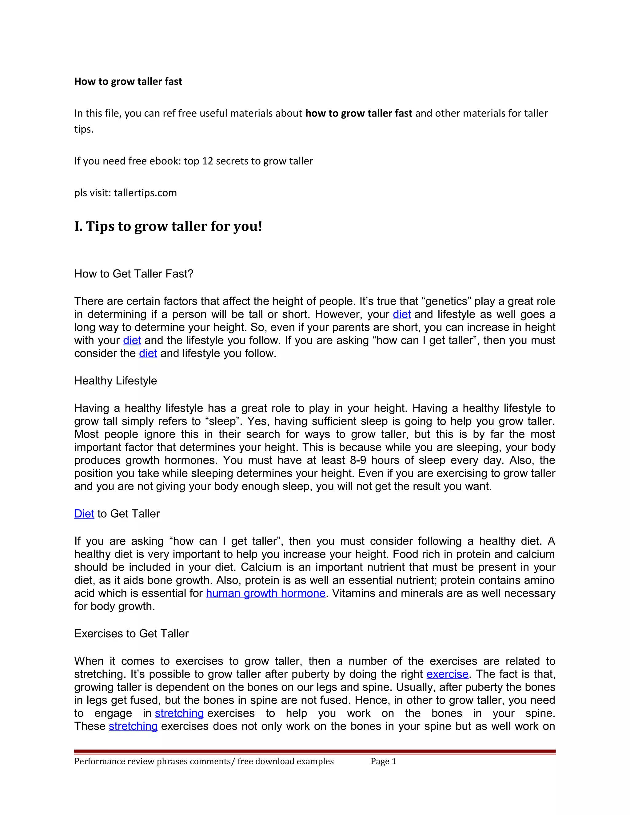 How to grow taller fast | DOC