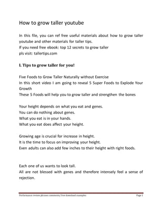 How to grow taller youtube | PDF