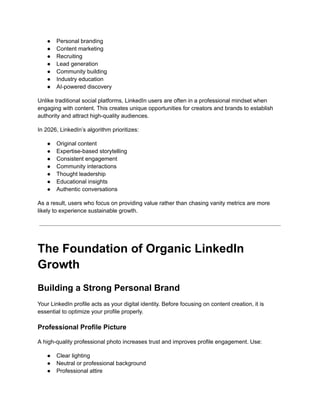 Mastering Organic LinkedIn Growth Strategies for 2026 Professionals | PDF