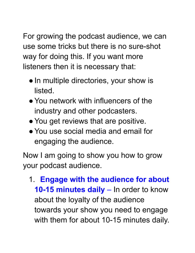 How to grow your podcast audience | PDF