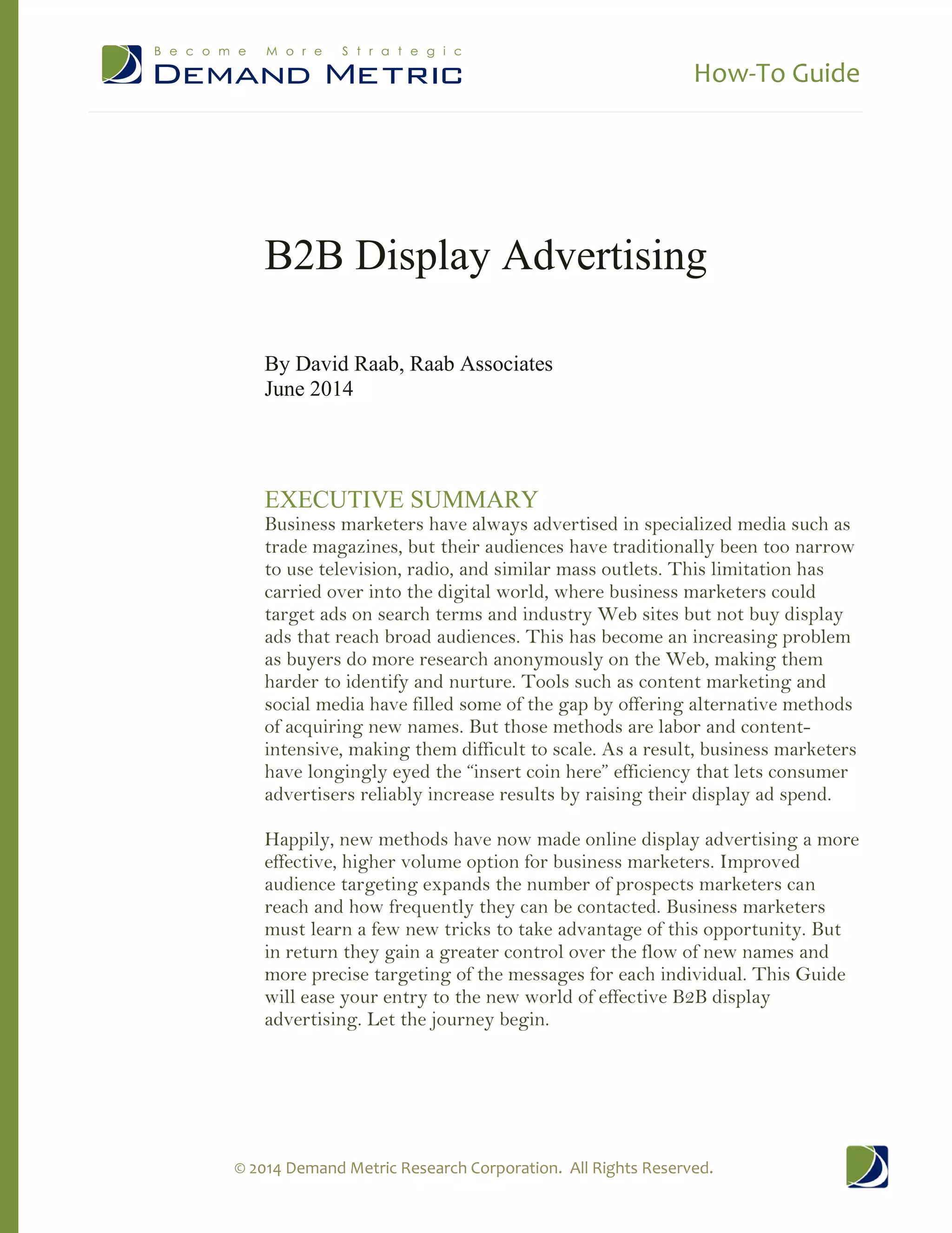 B2B Display Advertising How-To Guide | PDF