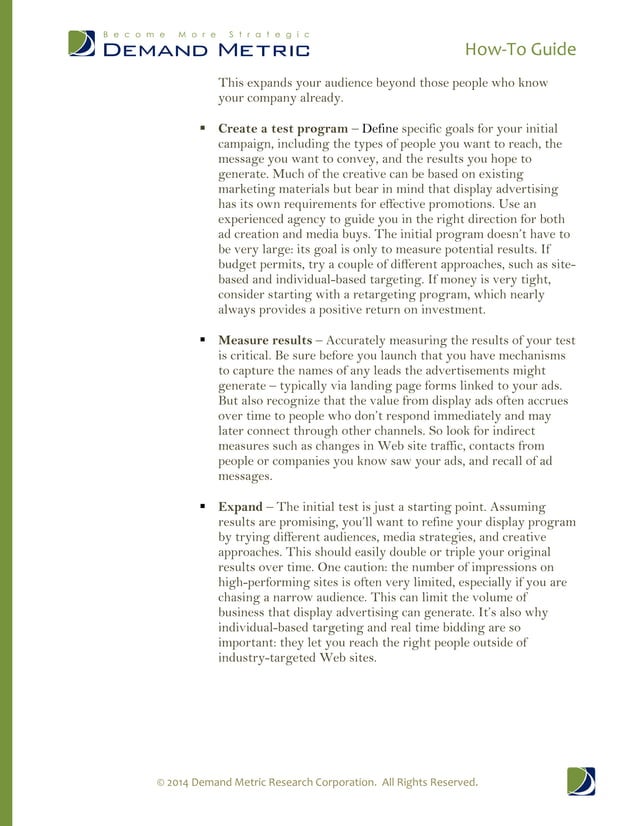 B2B Display Advertising How-To Guide | PDF