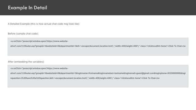 Passing Custom Variables Into Chat | PPT