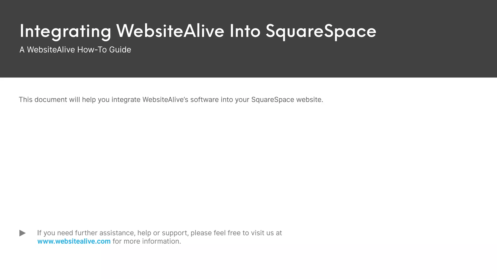 WebsiteAlive Integration: Squarespace | PDF