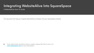 WebsiteAlive Integration: Squarespace | PDF