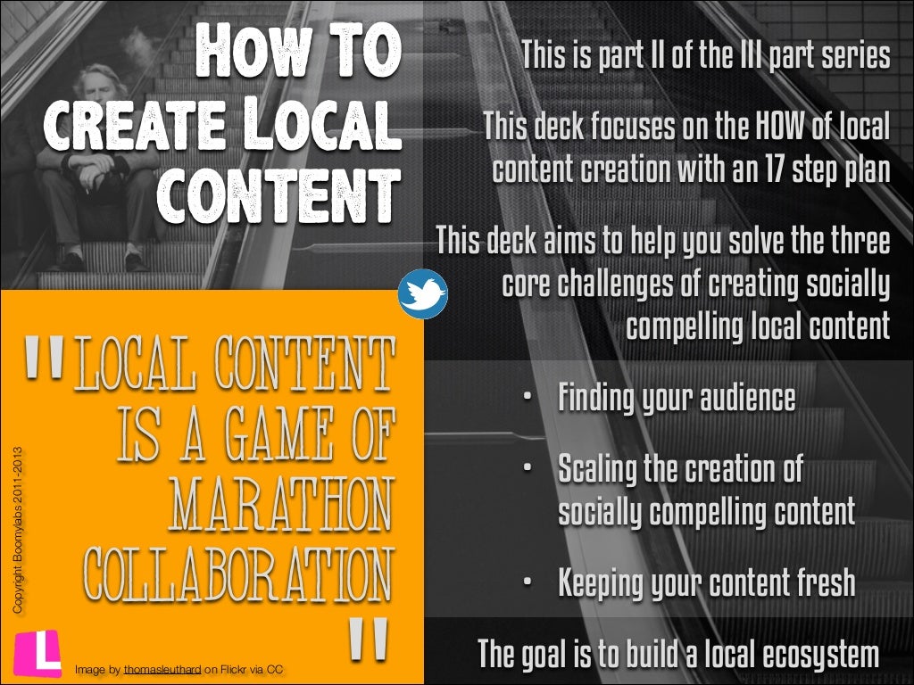 How TO create Local CONTENT