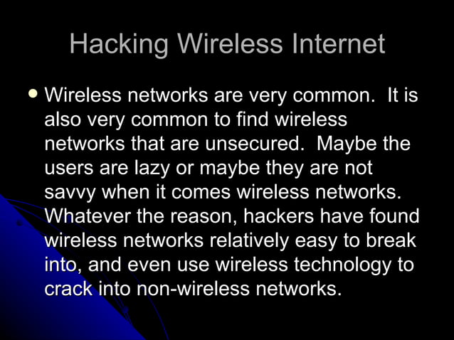 How to hack wireless internet connections | PPT