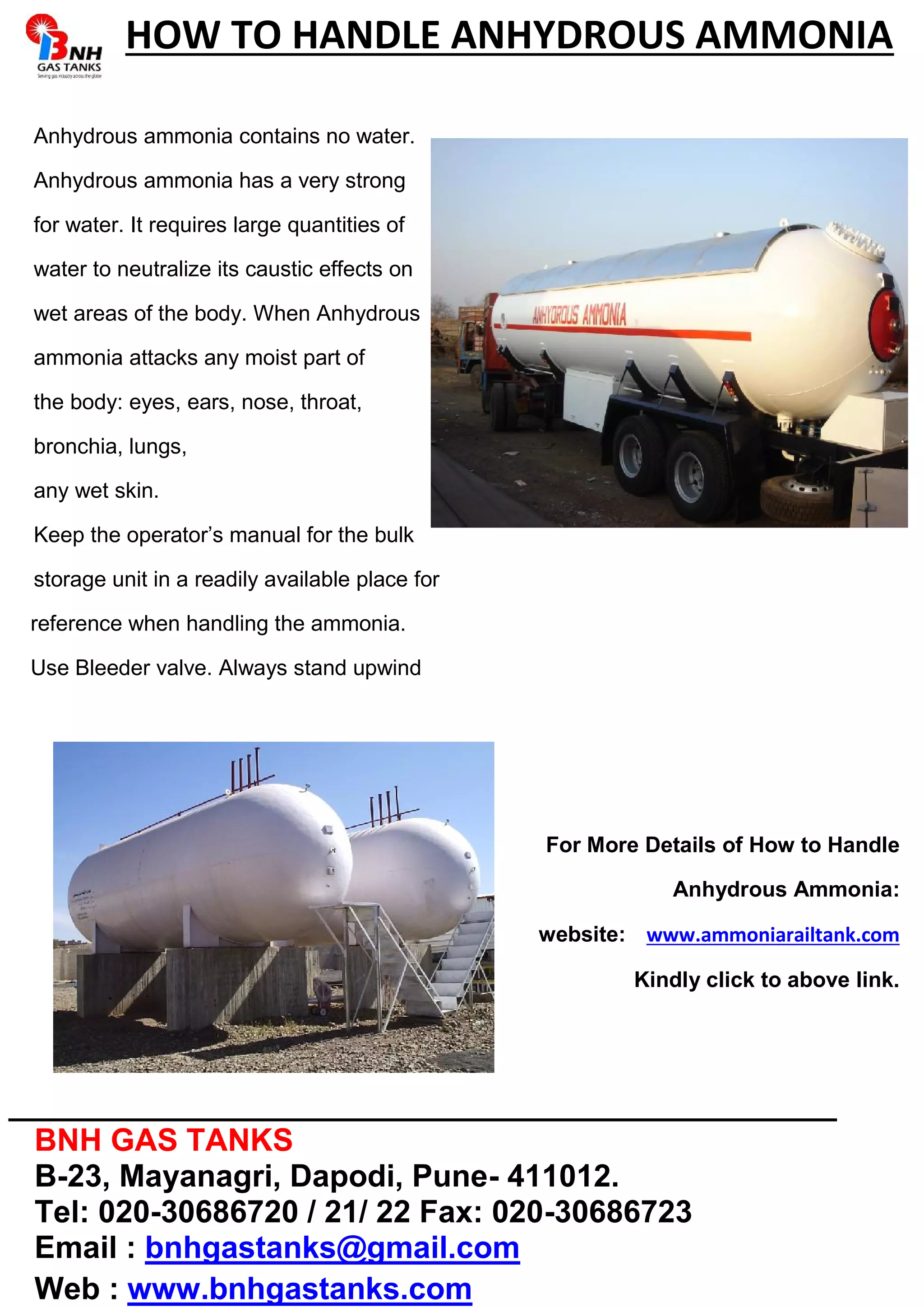How to handle anhydrous ammonia | PDF