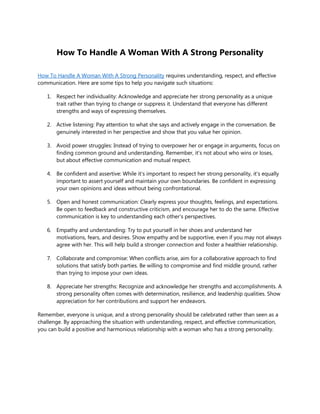 How To Handle A Woman With A Strong Personality.pdf