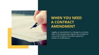 How to handle contract amendments | PPTX | Law
