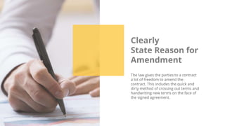 How to handle contract amendments | PPTX | Law