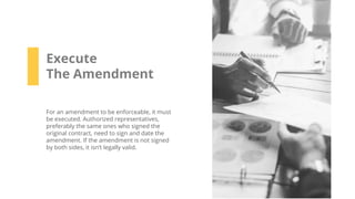 How to handle contract amendments | PPTX | Law
