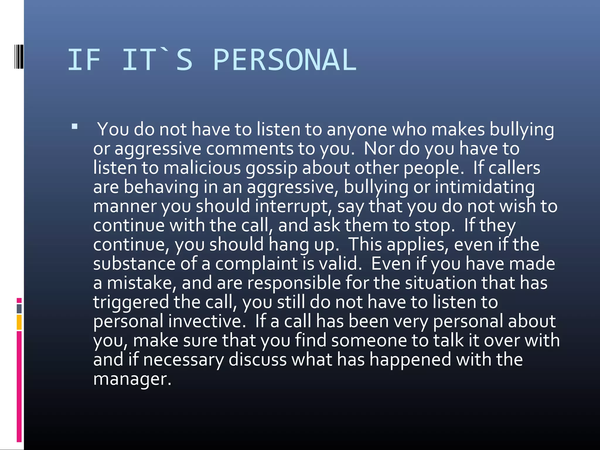 How to handle difficult calls | PPS