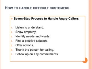 How to handle difficult customers | PPTX