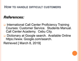 How to handle difficult customers | PPTX