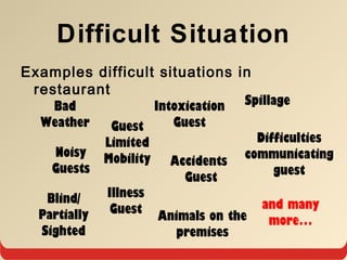 How to handle difficult situation in restaurant | PPT