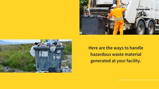 How to Handle Hazardous Waste Effectively | PDF