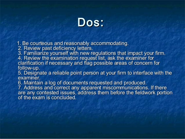 How to handle regulatory examinations by sylvia m scott