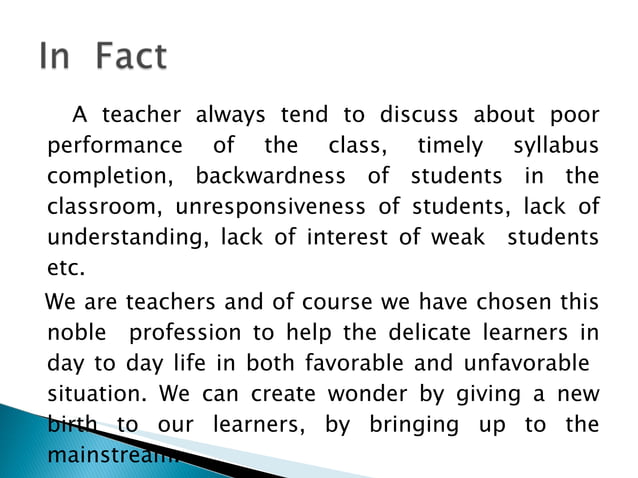 How to handle weak students | PPT