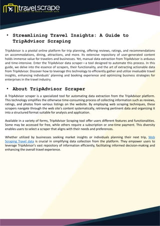 How to Harness the Power of TripAdvisor Scraper for Web Scraping Travel ...