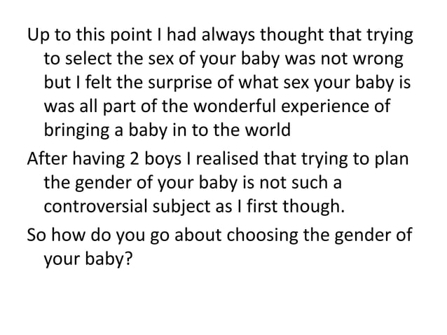 How to have a boy | PPTX | Pregnancy | Reproductive Health