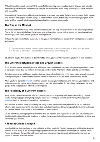 How to have the mindset for success | PDF