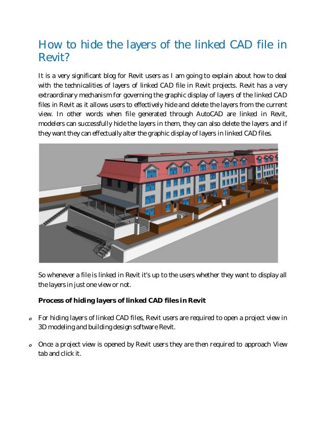 How To Hide The Layers Of The Linked Cad File In Revit
