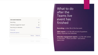 How to Run a Microsoft Teams Live Event | PPTX